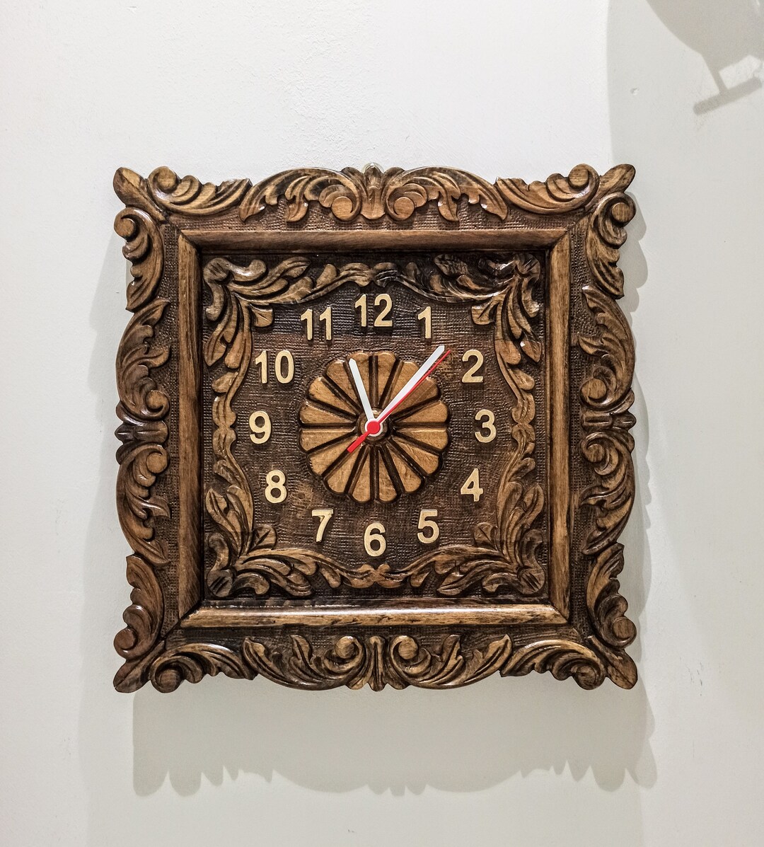 Ottoman Wooden Wall Clock, Handmade Clock, Engraved Clock, Vintage ...