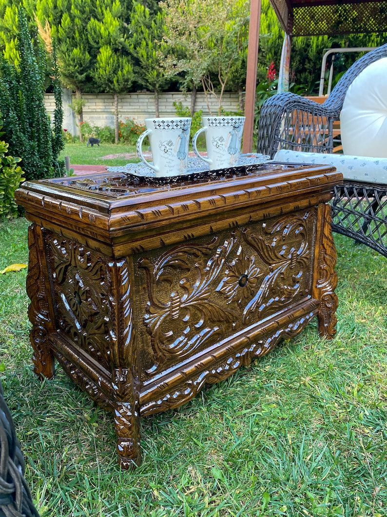 Ottoman Hope Chest Trunk Coffee Table Blanket Chest - Etsy