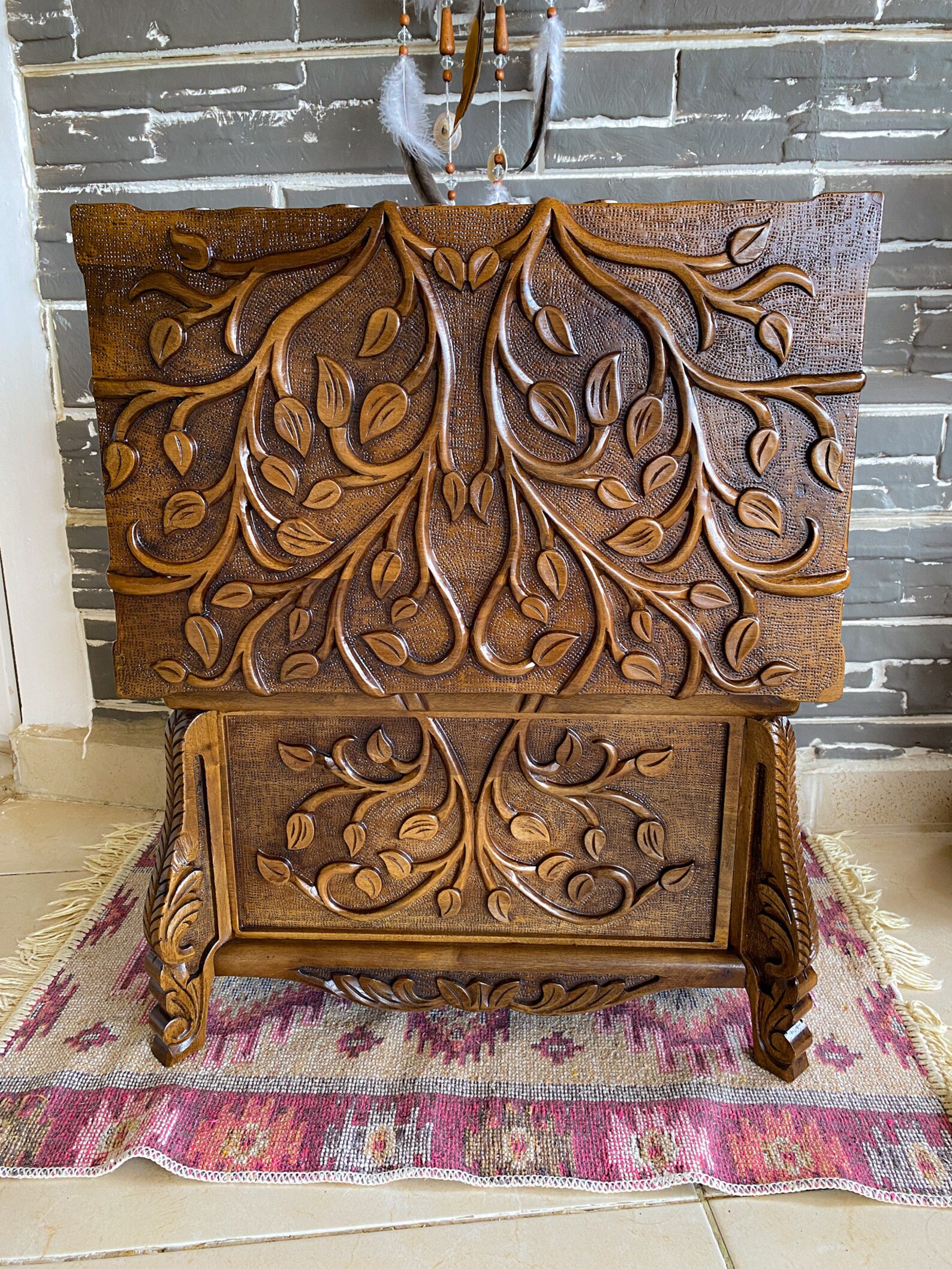 Tree of Life Wooden Chest, Storage Chest, Carved Treasure Chest, Hope ...