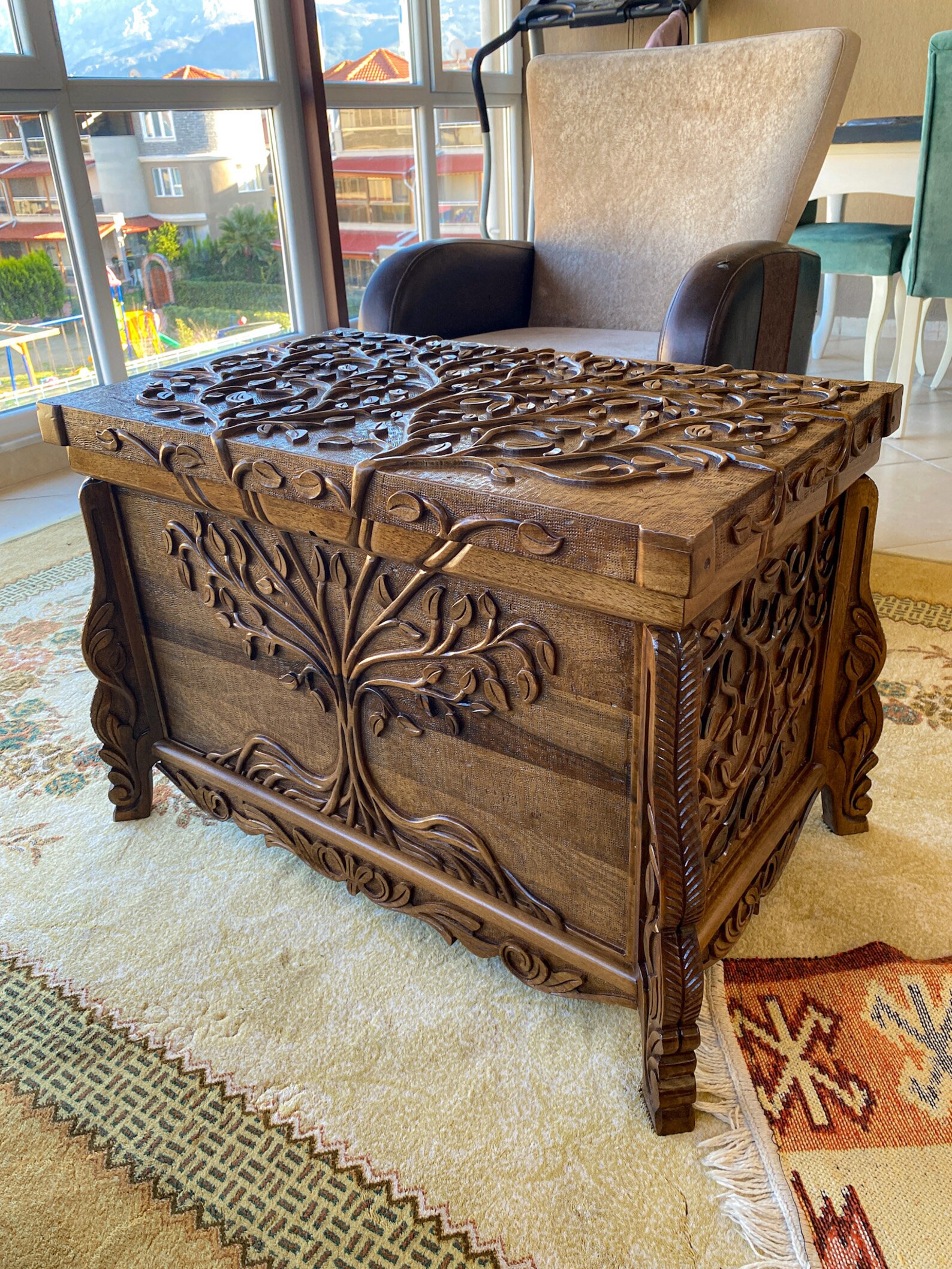 Tree of Life Wooden Chest Trunk Coffee Table Hope Chest - Etsy