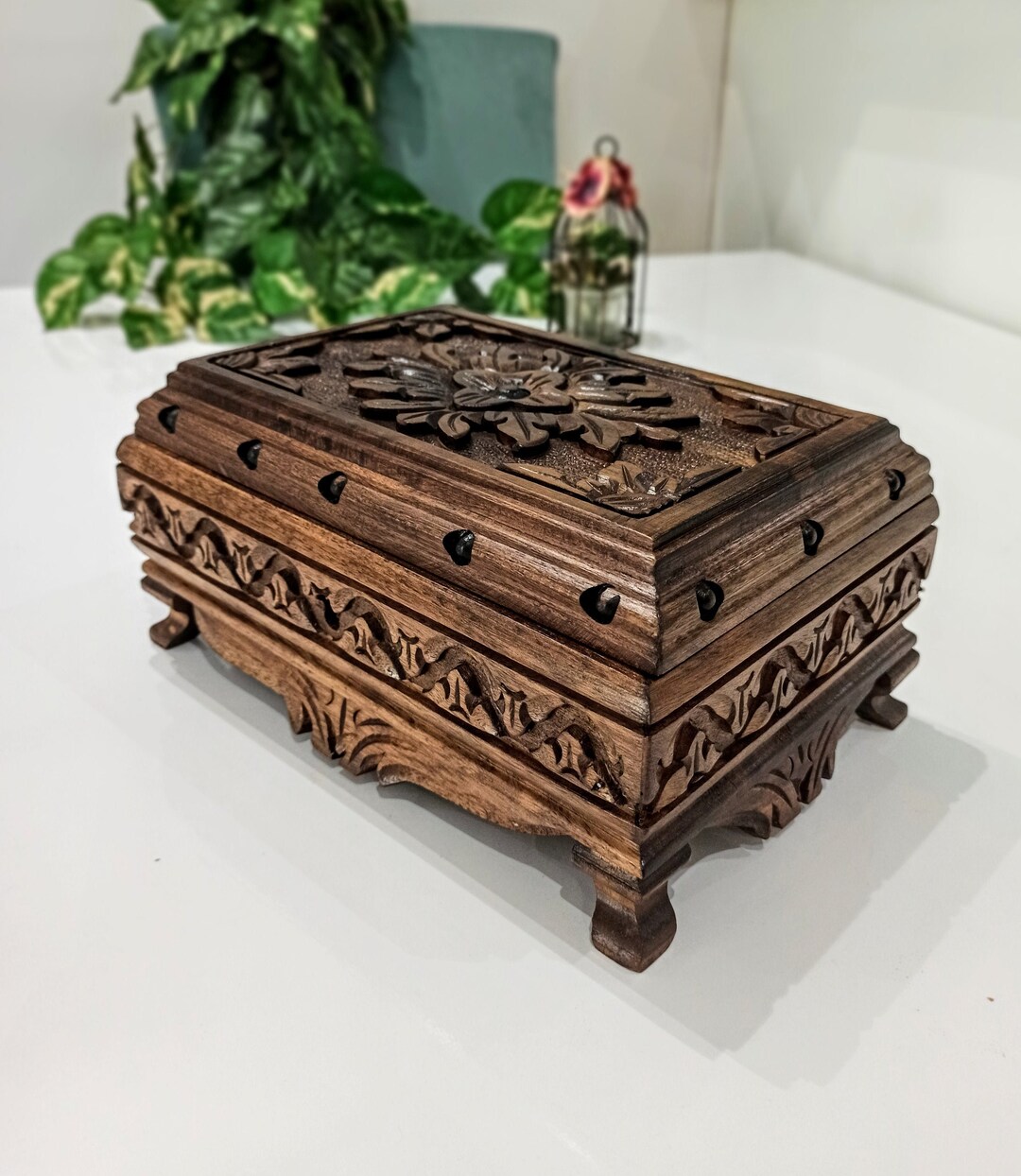 Large Lock Box With Key/wood Locking Jewlery Box/keepsake Box With Key ...