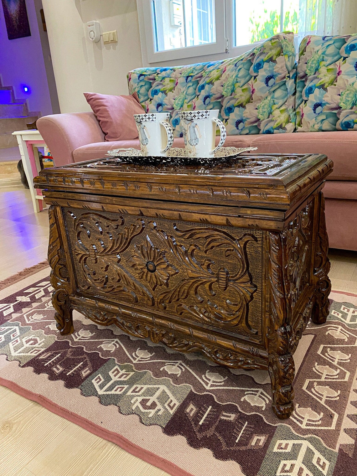 Ottoman Hope Chest Trunk Coffee Table Blanket Chest - Etsy