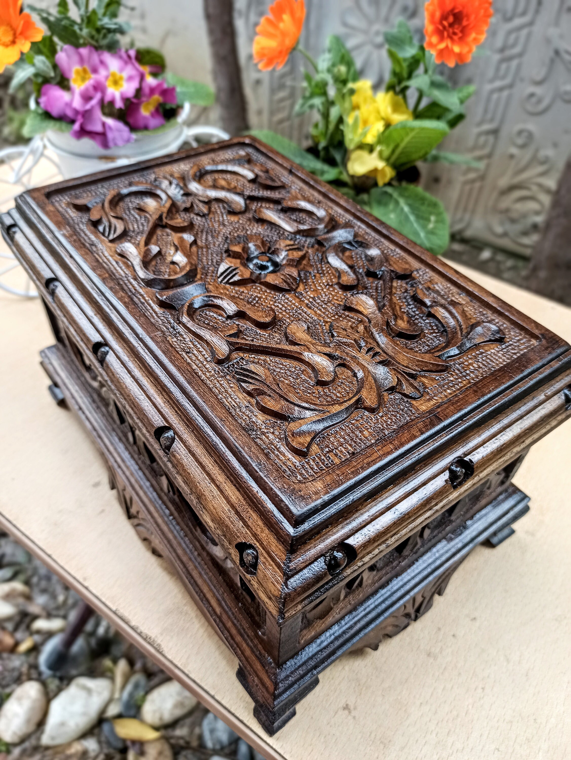 Personalized Wooden Lock Box With Key Vintage Jewlery Box | Etsy