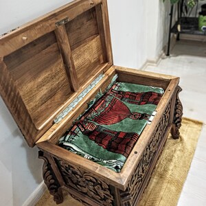 Ottoman Hope Chest, Trunk Coffee Table, Blanket Trunk, Carved Storage ...