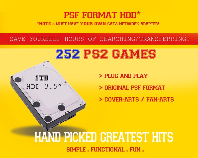 PS2 1 TB HDD Setup With PS2 Games and Retroarch More Emulators - Etsy