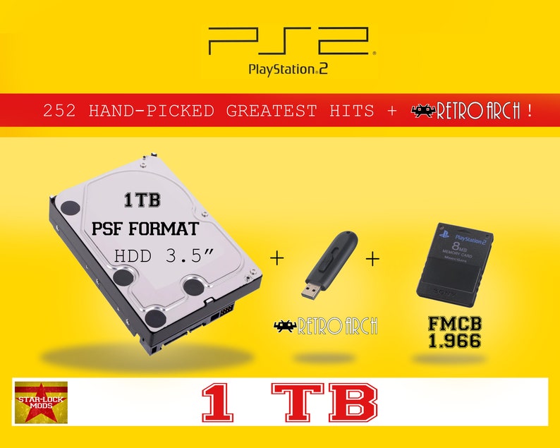 PS2 1 TB HDD Setup With PS2 Games and Retroarch More Emulators - Etsy