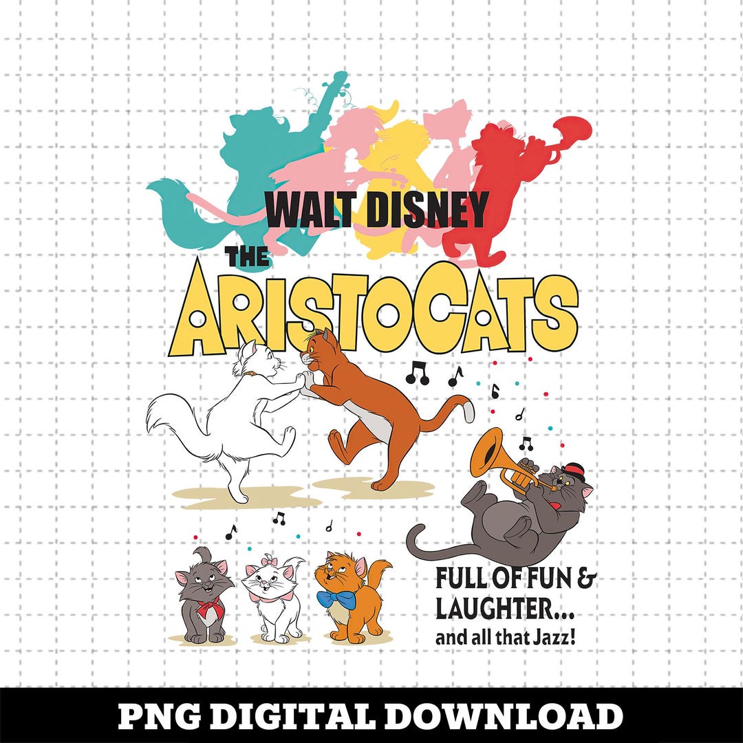 Aristocats PNG, Disney Cat Clipart, Jazz Cat Digital Art, Vintage ...