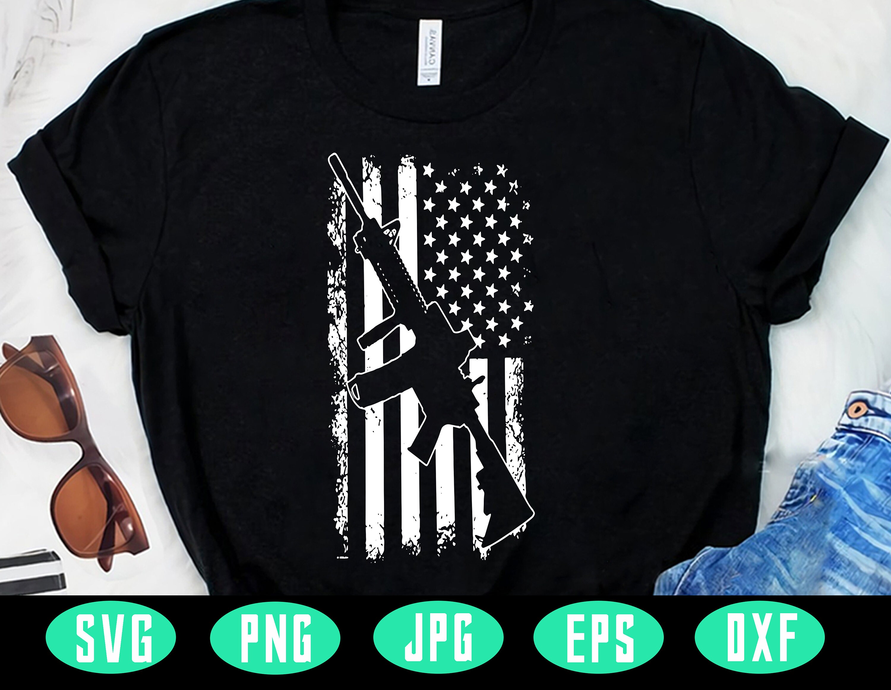 Pro Gun US Flag Military Svg American Flag Svg | Etsy