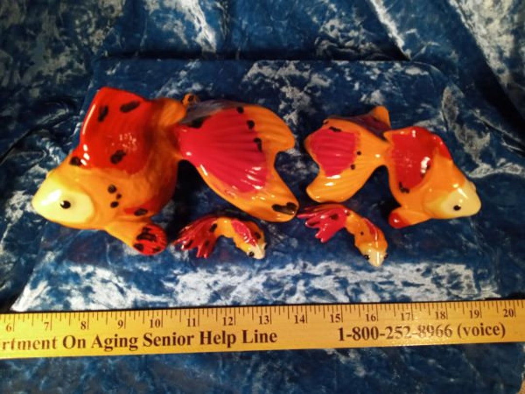 Fiery Goldfish School - Set of 4 Figures - Etsy