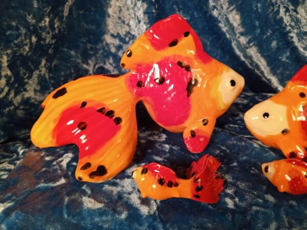 Fiery Goldfish School - Set of 4 Figures - Etsy