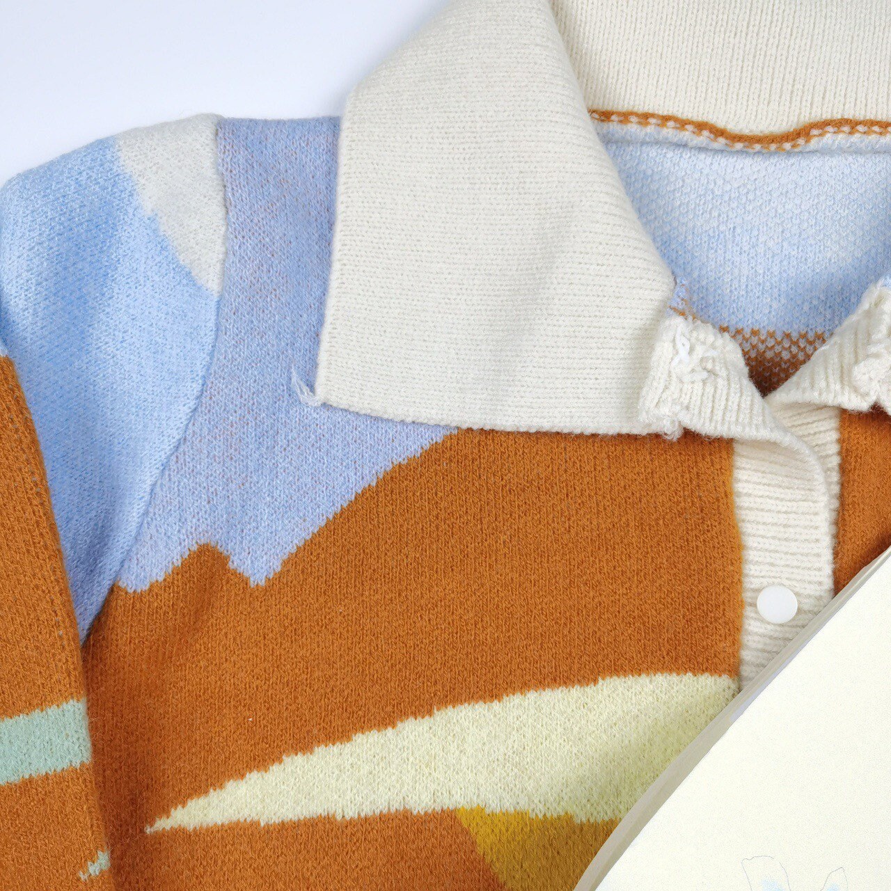 Colorblock Knit Cardigan Sweater | Etsy