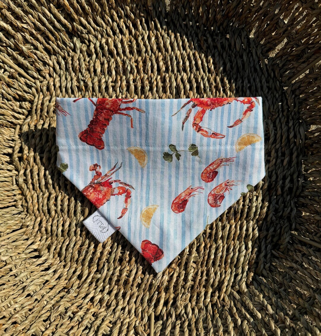 Cape Cod Dog Bandana, Lobster Dog Bandana, Crab Dog Bandana, Scrunchie ...