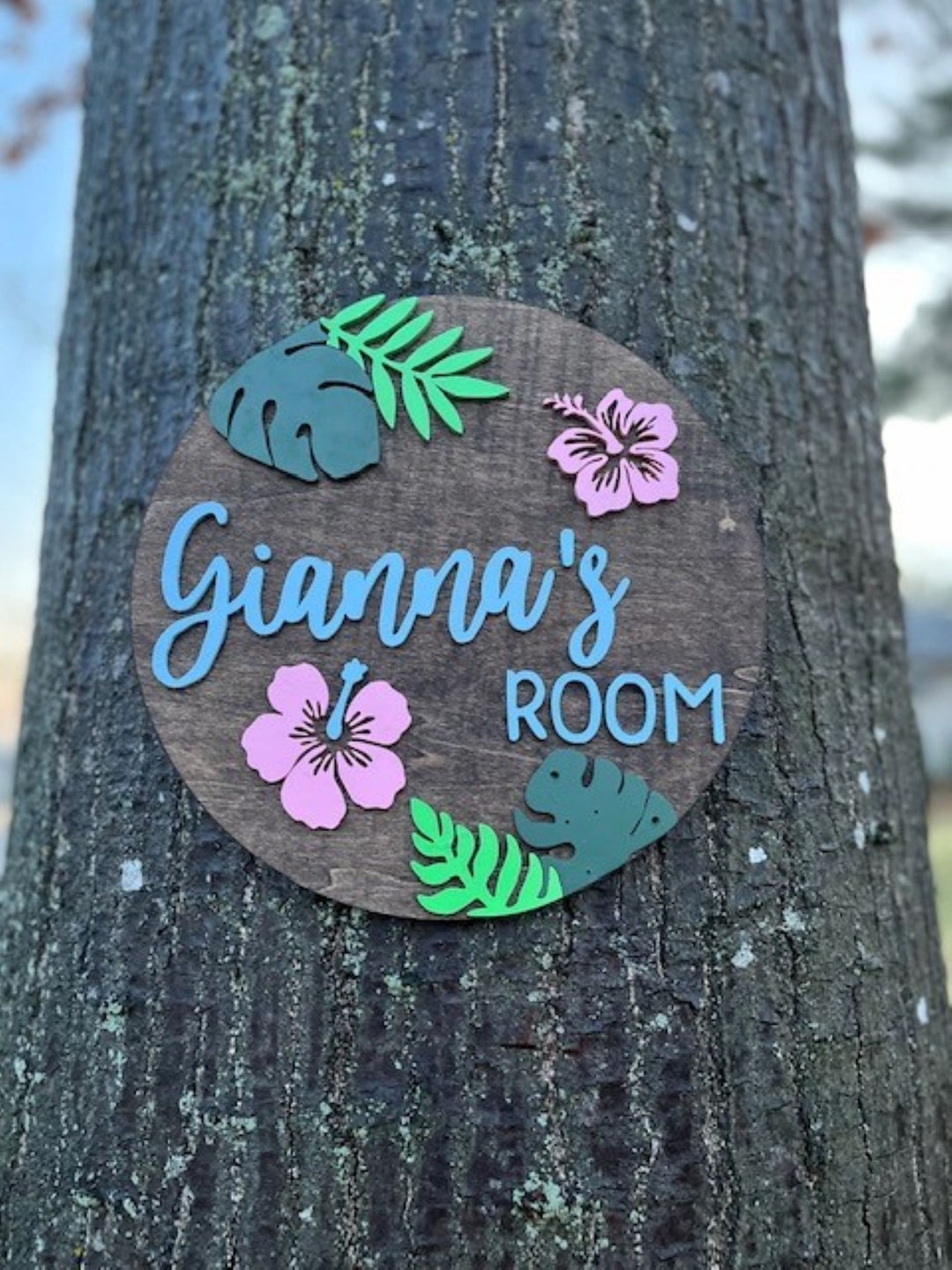 Tropical Flower Name Sign - Etsy