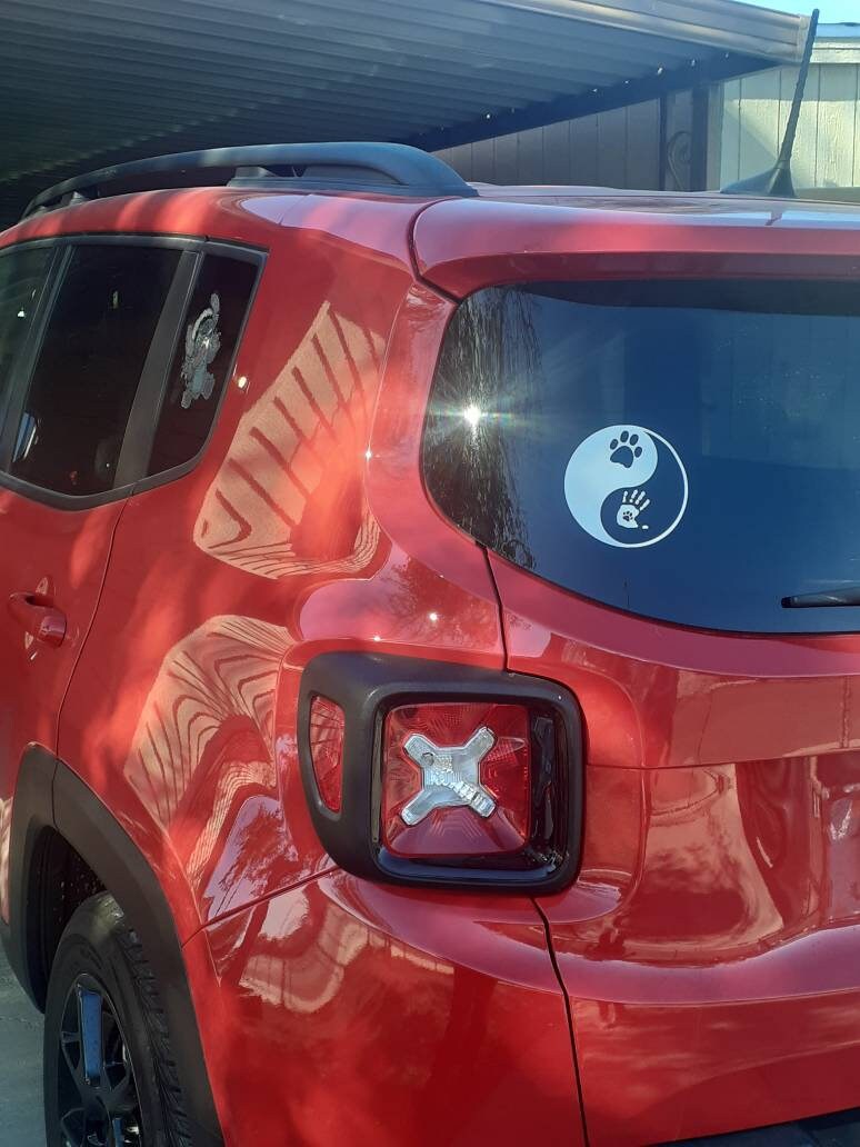 Yin Yang Hand/paw Print Decal - Etsy