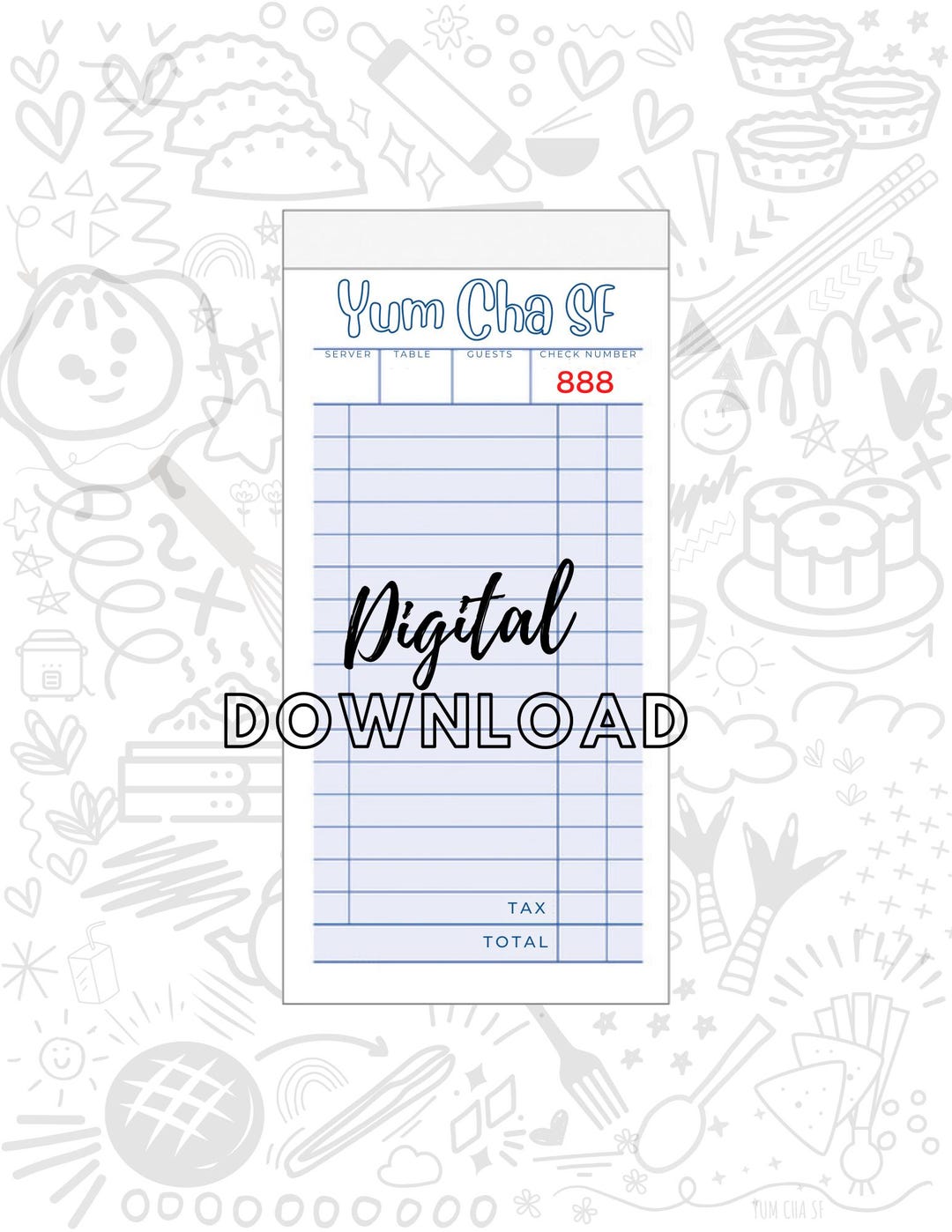 Yumchasf Printable Restaurant Checks - Pretend Play (digital File) - Etsy