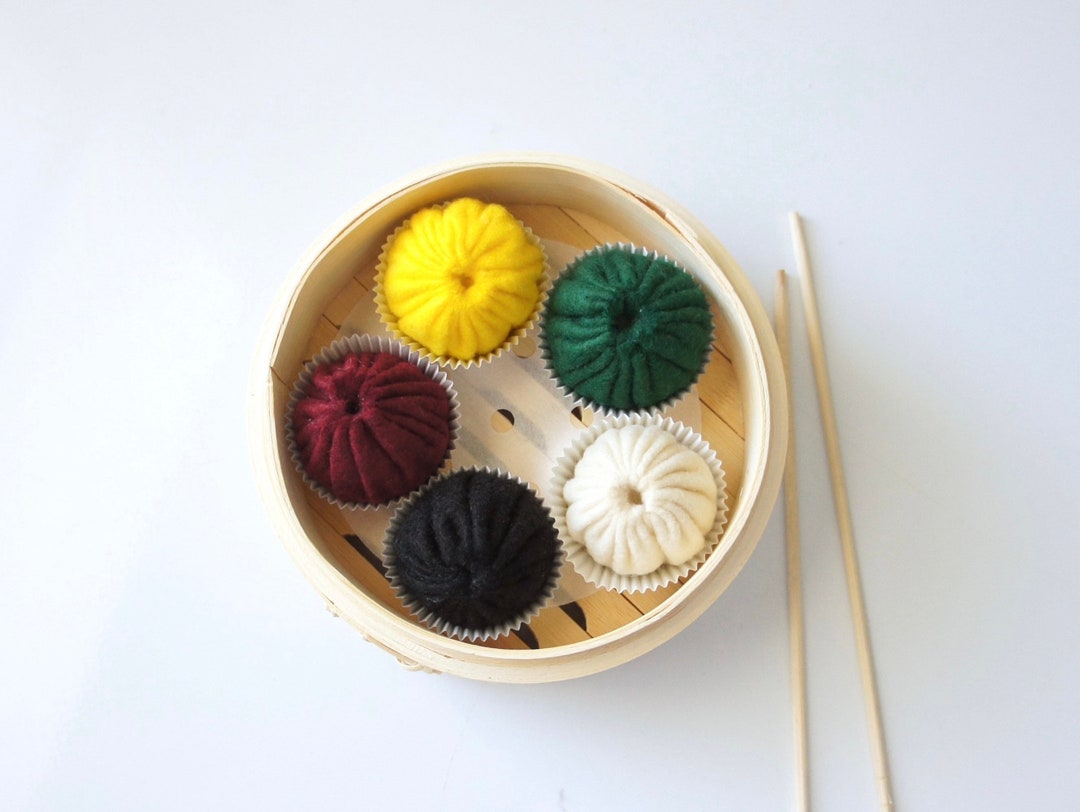 5 Pcs XLB Xiao Long Bao Assorted Flavors Dim Sum Felt Toys (soup ...