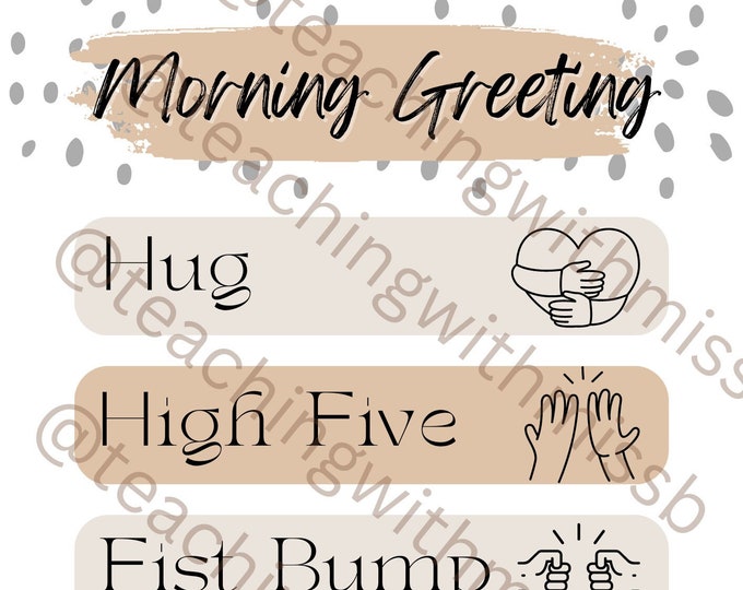 Boho Neutral Morning Greeting Poster - Etsy