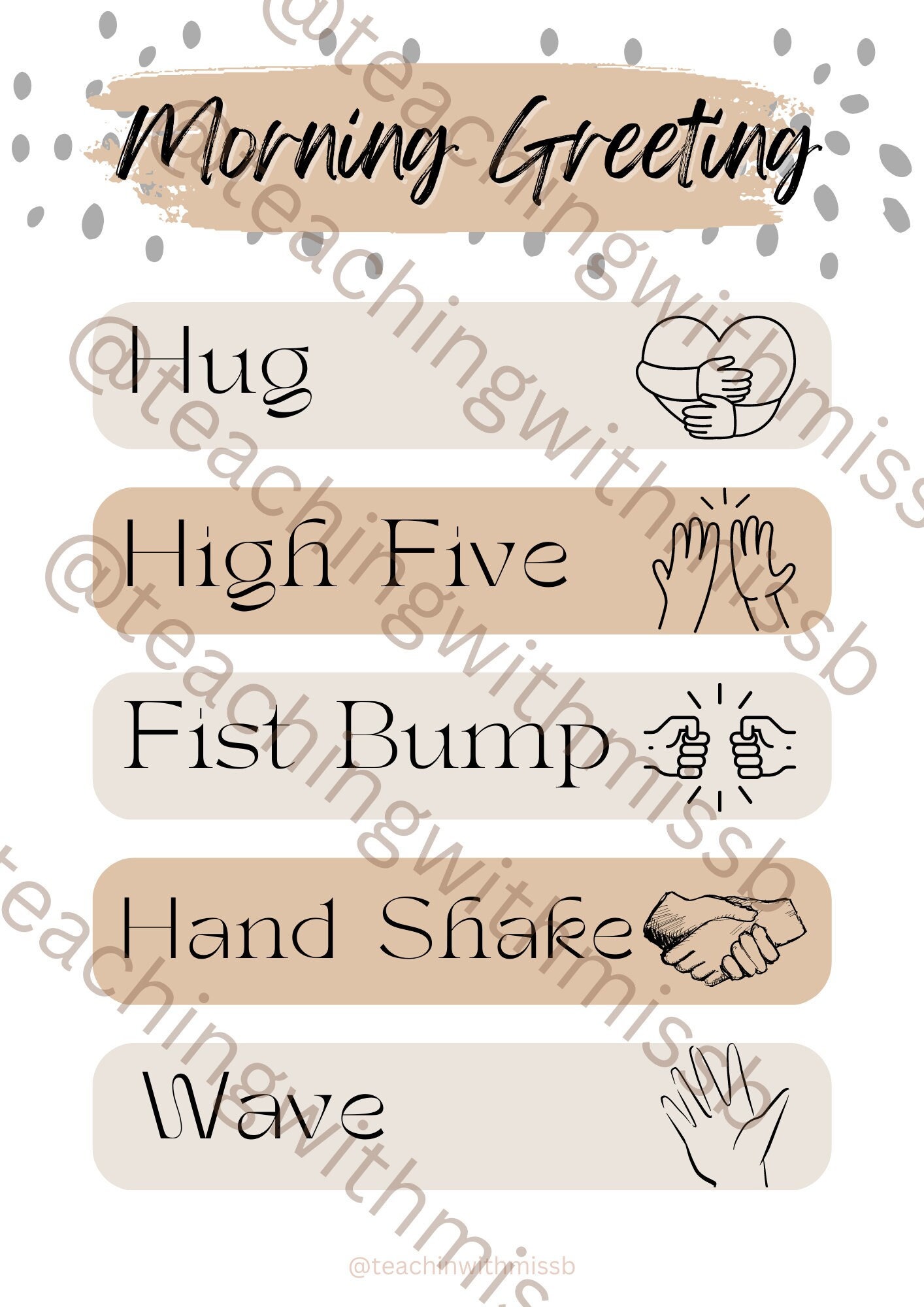 Boho Neutral Morning Greeting Poster - Etsy