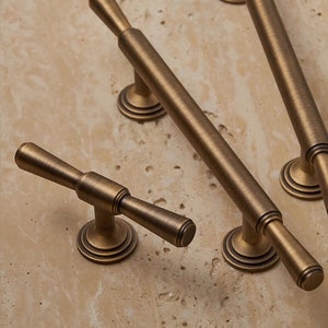 Bronze Knobs,antique Knobs Pulls,aged Bronze Handle,retro Cabinet Pulls,round Knobs,drawer Pull ...