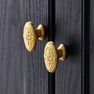Solid Brass Knobs,brass Pulls,gold Drawer Knob,wardrobe Knob,flower Knob,cabinet Hardware,door ...