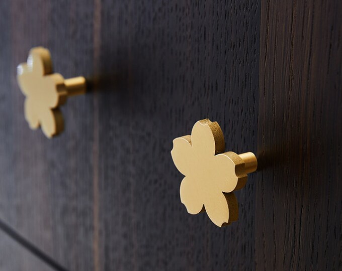 Cherry Blossom Knobs, Sakura Drawer Pulls, Flower Pull, Luxury Knob ...