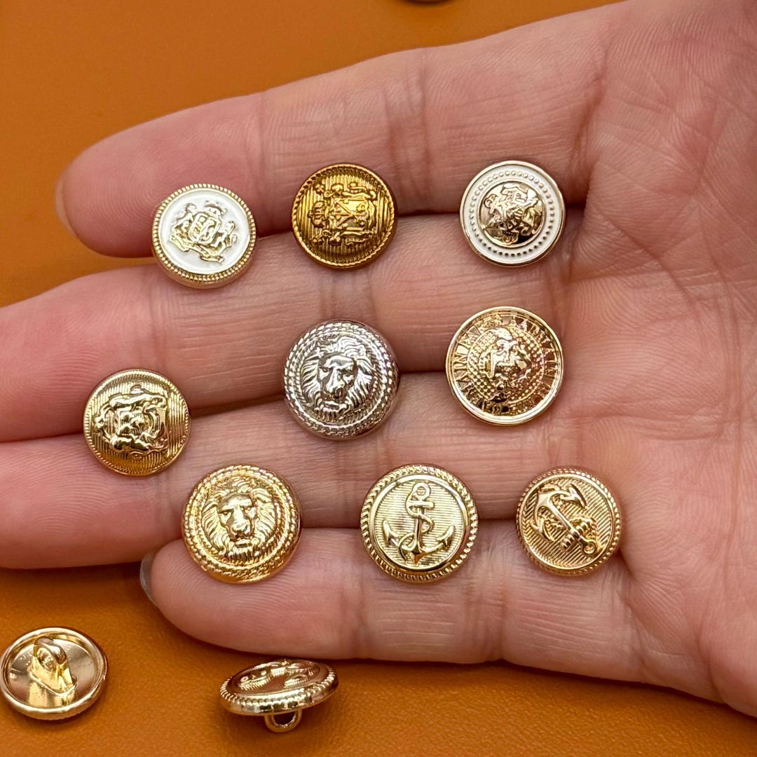 Retro Metal Buttons: Coats, Jackets, Suits - 10 Pcs - Etsy