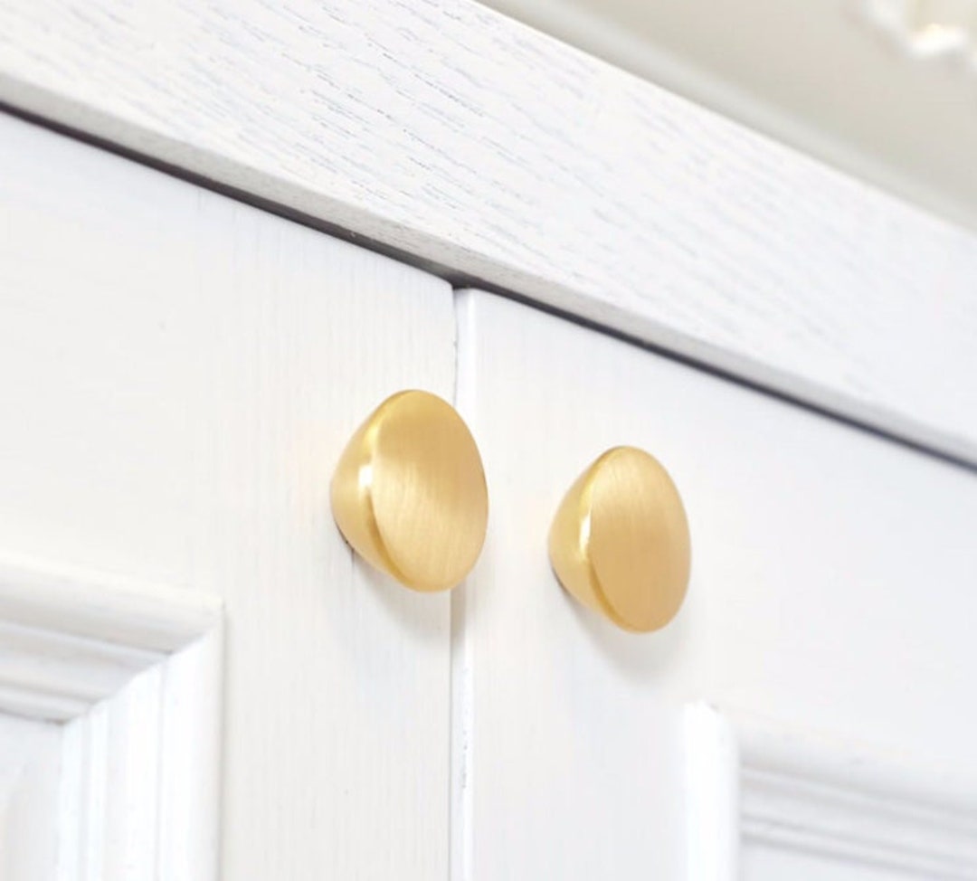 Solid Brass Knobs,concave Bowl Knobs Pulls ,golden Handle,dresser Knobs ...