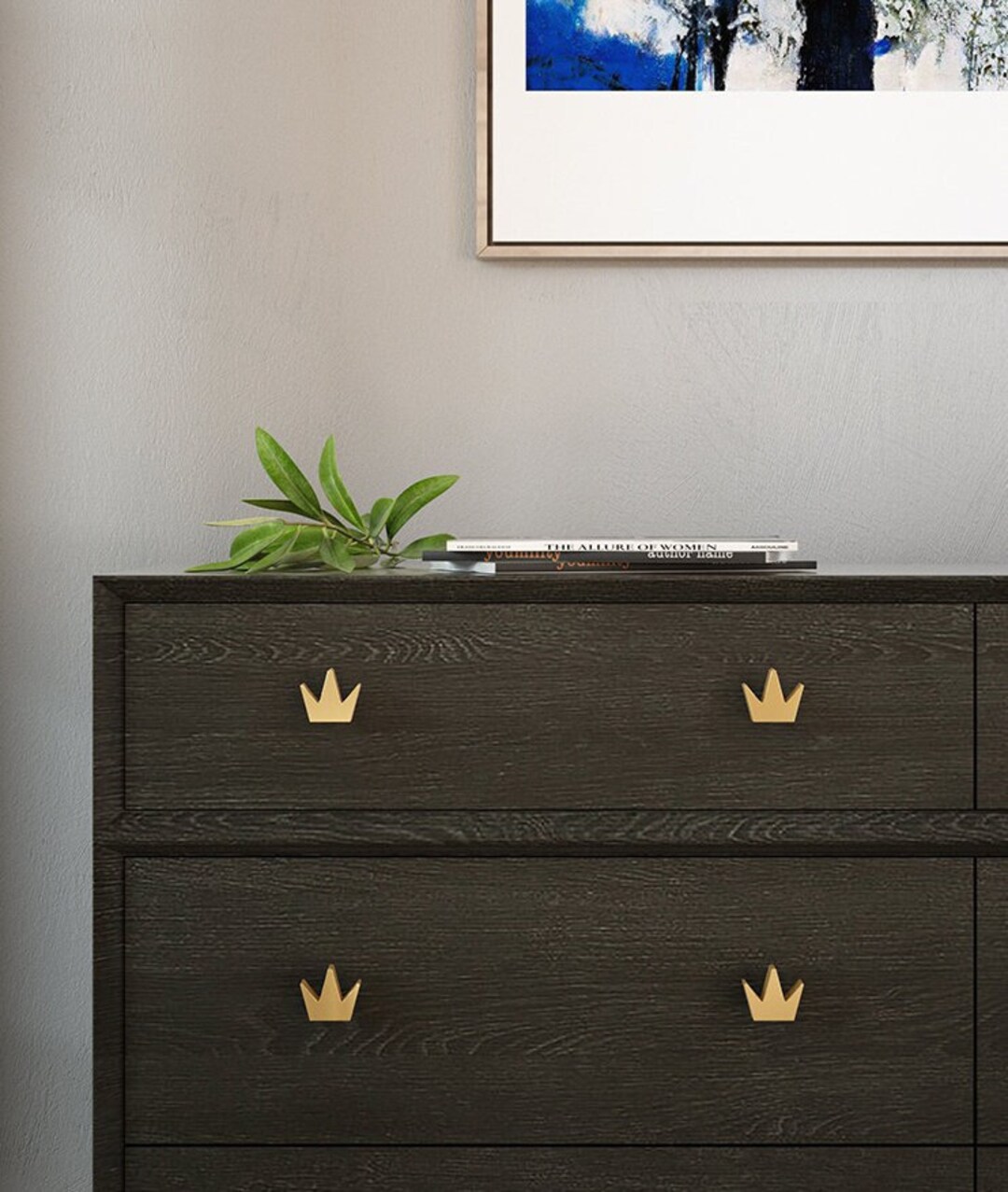 Brass Knobs,crown Knobs,crown Handle,brushed Drawer Pulls,crown Cabinet ...