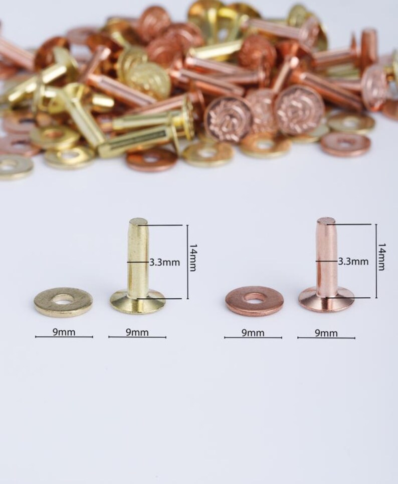 10 Sets Sun Texture Rivets and Burrs - Leather DIY (9*3.3*14mm) - Etsy