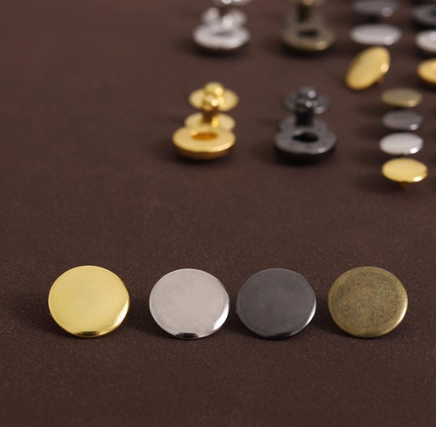 Brass Snap Button Fasteners: Leather Purse Hardware - 10 Sets - Etsy