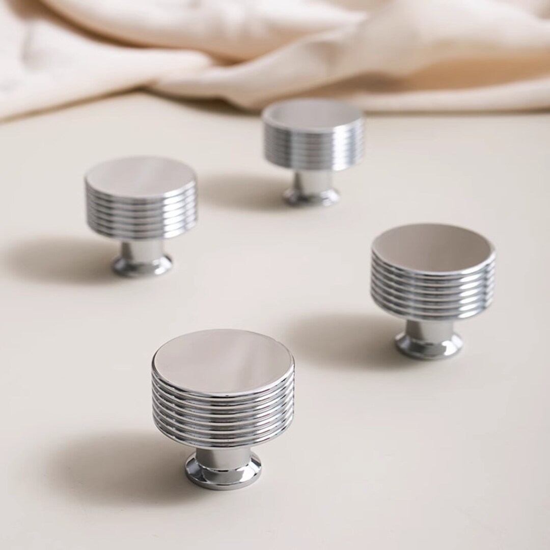 Minimalist French Knob,shiny Silver Solid Round Knobs,spiral Wardrobe ...