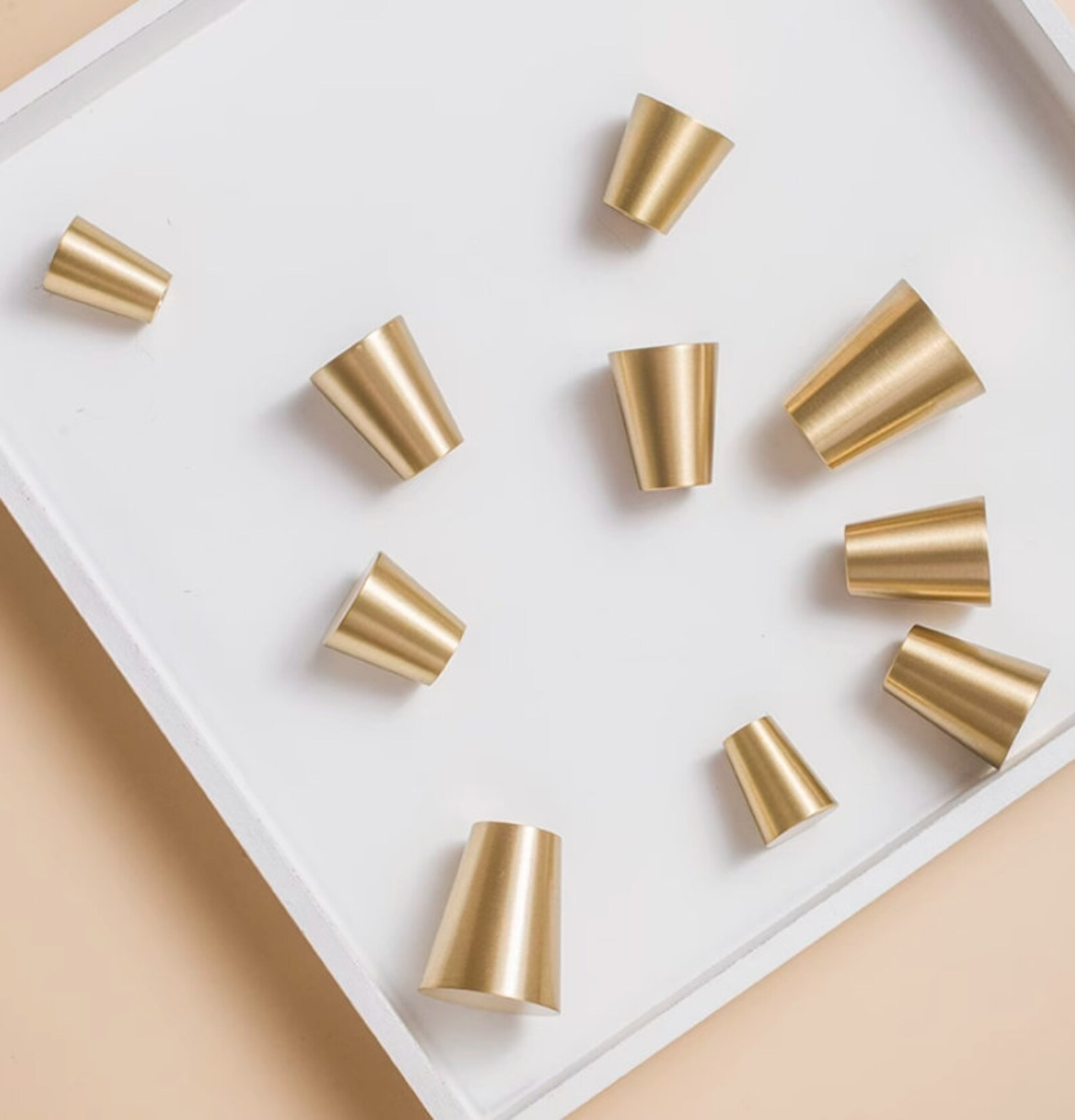 Cone Knobssolid Brass Knobscone Cabinet Pullsdrawer - Etsy