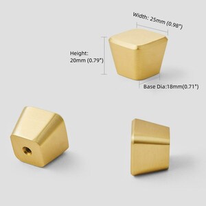 Square Brass Knobs,solid Square Cabinet Knobs,gold Pull,wall Hooks,replacement Door Handles,wine ...