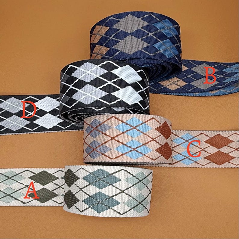 1.97 Inch Wide Webbing|retro Rhombus Lattice Webbing|bag Webbing ...