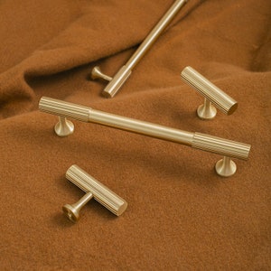 Brass Solid Handle,t Bar Brass Handles,knurled Handle,cupboard Hardware ...