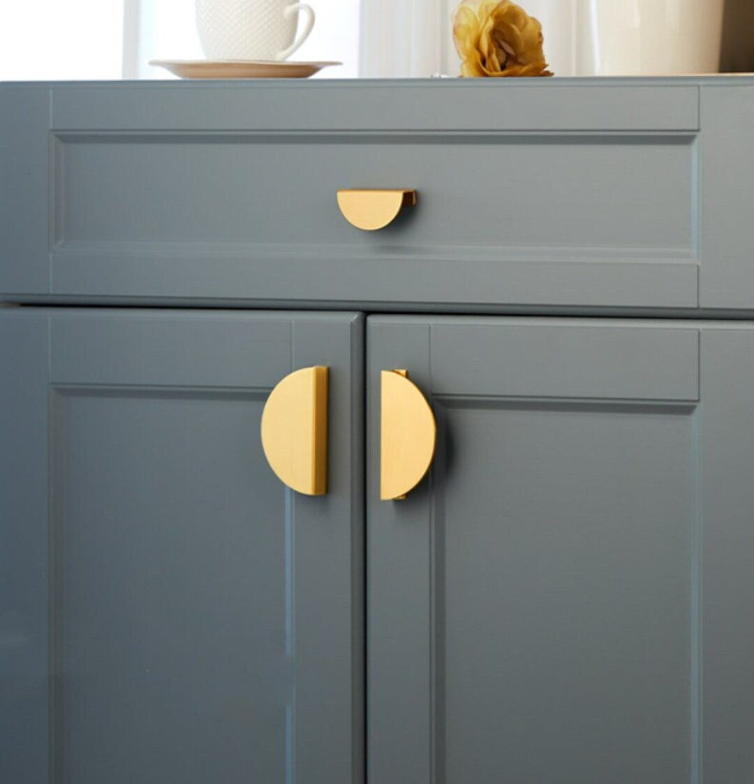 Semi Circle Brass Knob,half Round Handles,half Moon Handle,half Circle ...
