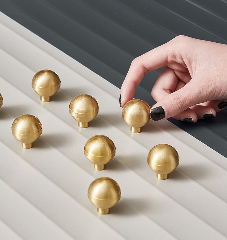 Gold Ball Knobsround Brass Knobscabinet Knobs Pullsround - Etsy