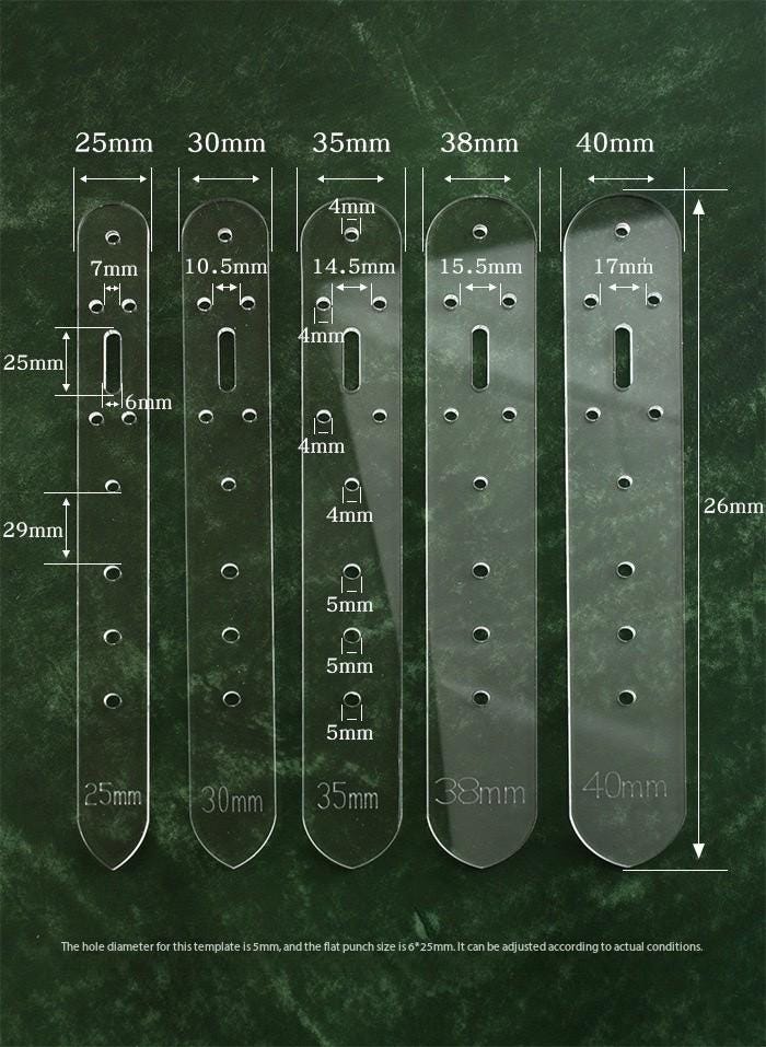 25/30/35/38/40mm Width Acrylic Belt Patterns Templates for Belt Making ...