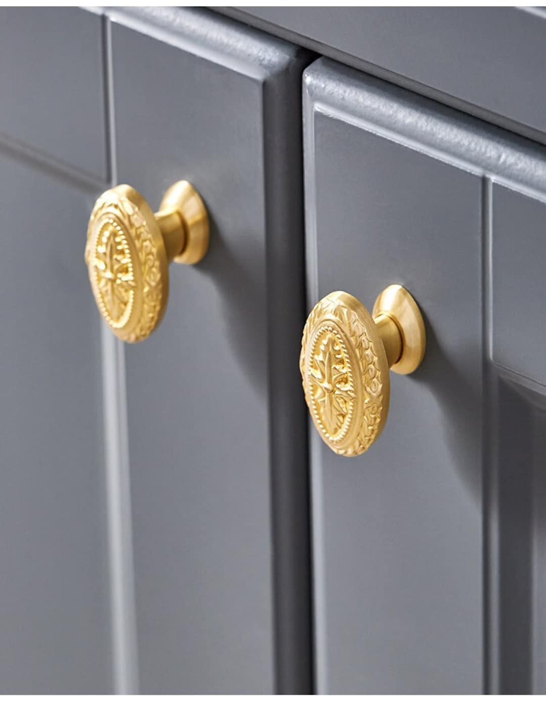 Solid Brass Knobs,brass Pulls,gold Drawer Knob,wardrobe Knob,flower ...