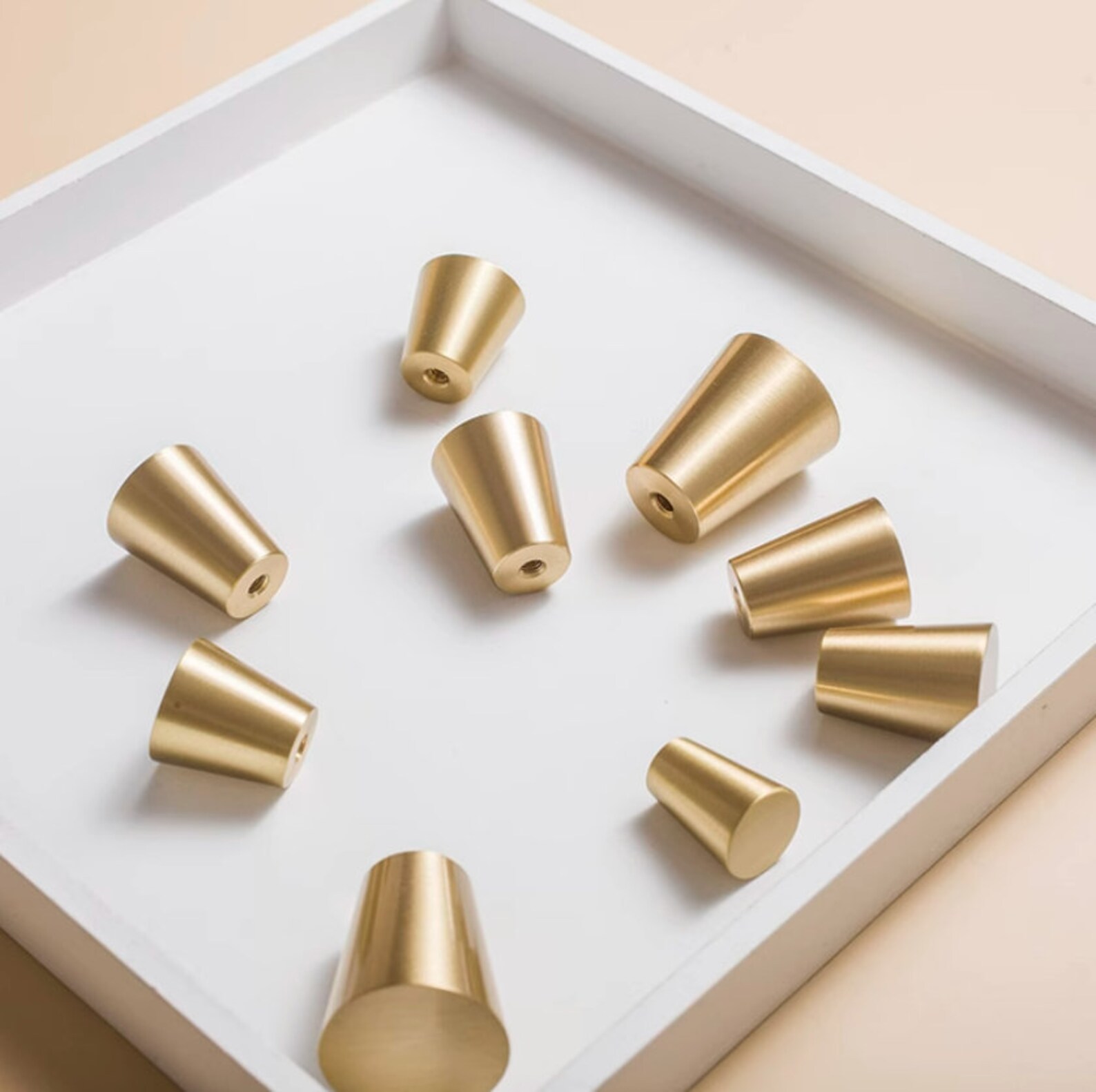 Cone Knobssolid Brass Knobscone Cabinet Pullsdrawer - Etsy