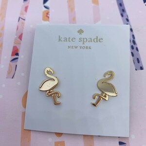 Kate Spade by the Pool Flamingo Stud Earrings Gold Etsy