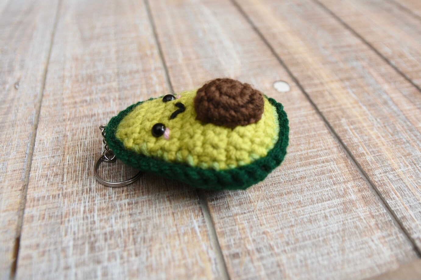 Crochet Kawaii Avocado Keychain - Etsy
