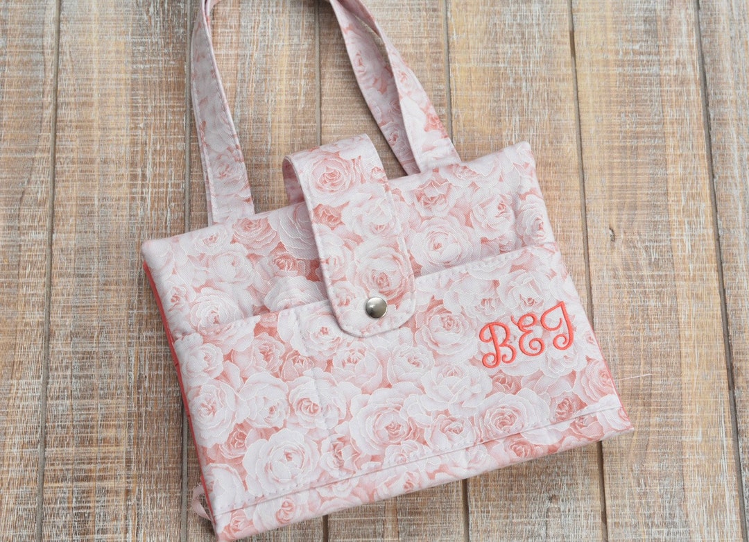 Metallic Pink Rose Fabric Custom Monogrammed Book Study Bible Cover ...
