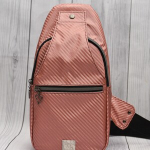 Pink Carbon Fiber Unique Sling Backpack, Kandou Retro Sling - Etsy