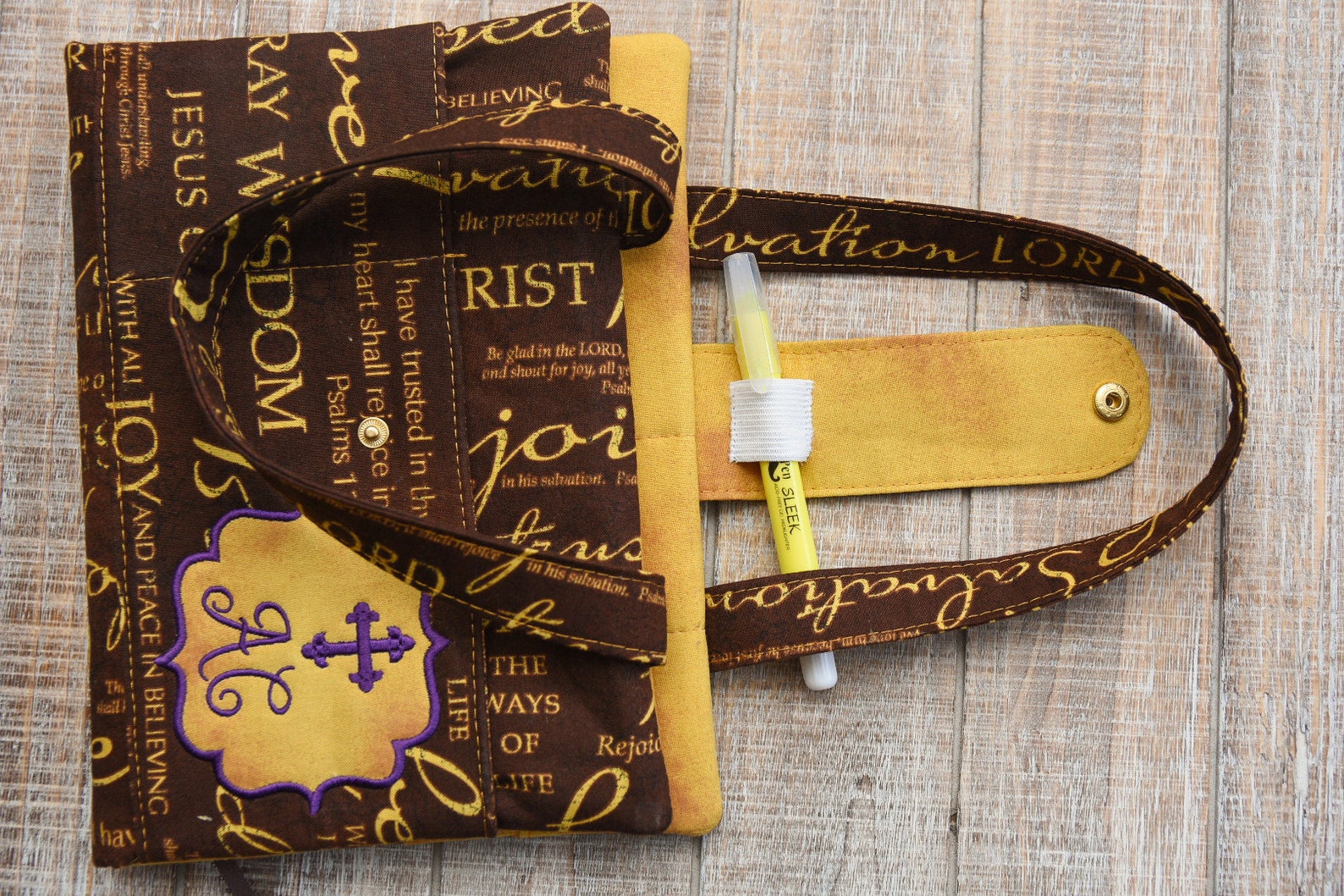 Faith and Religion Fabric Custom Monogrammed Book Study Bible Cover ...