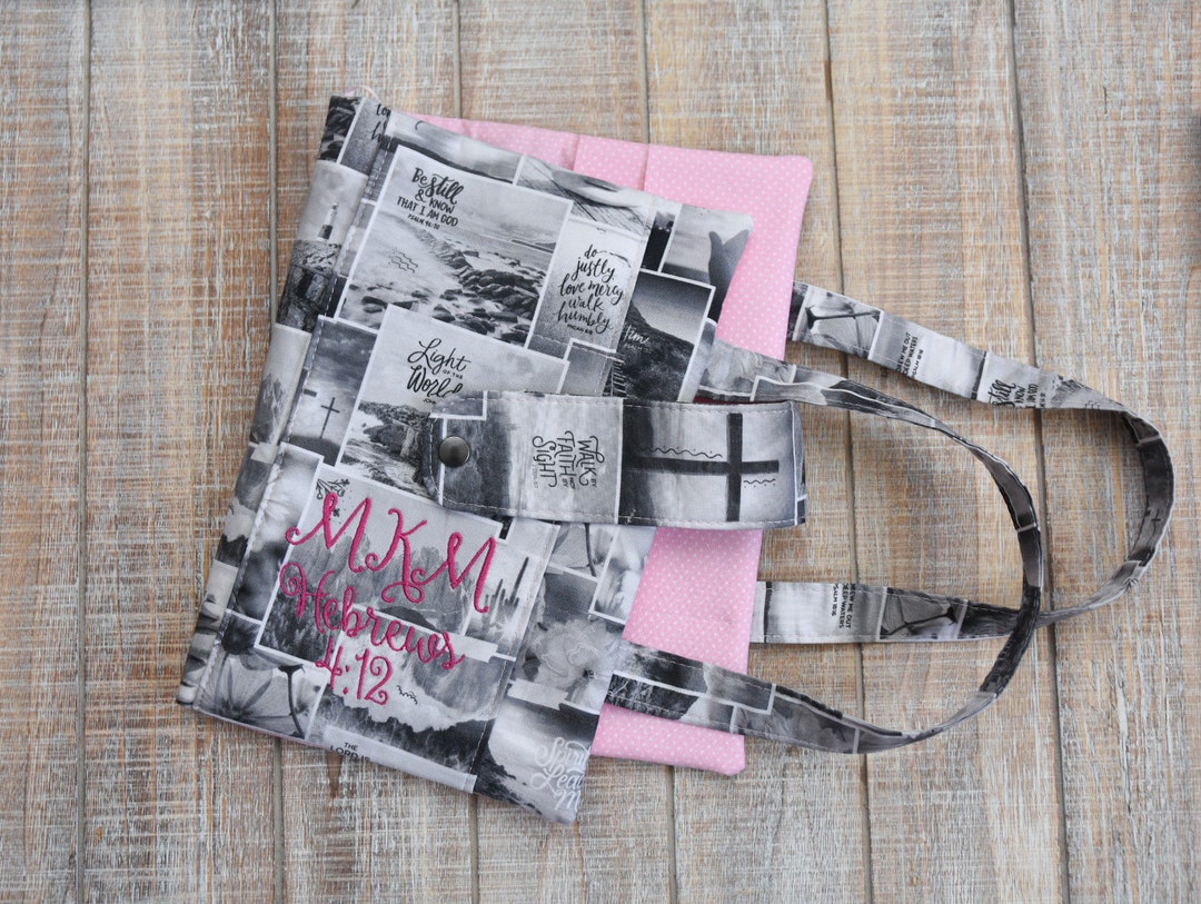 Faith Religious Jesus Fabric Custom Monogrammed Book Study Bible Cover ...