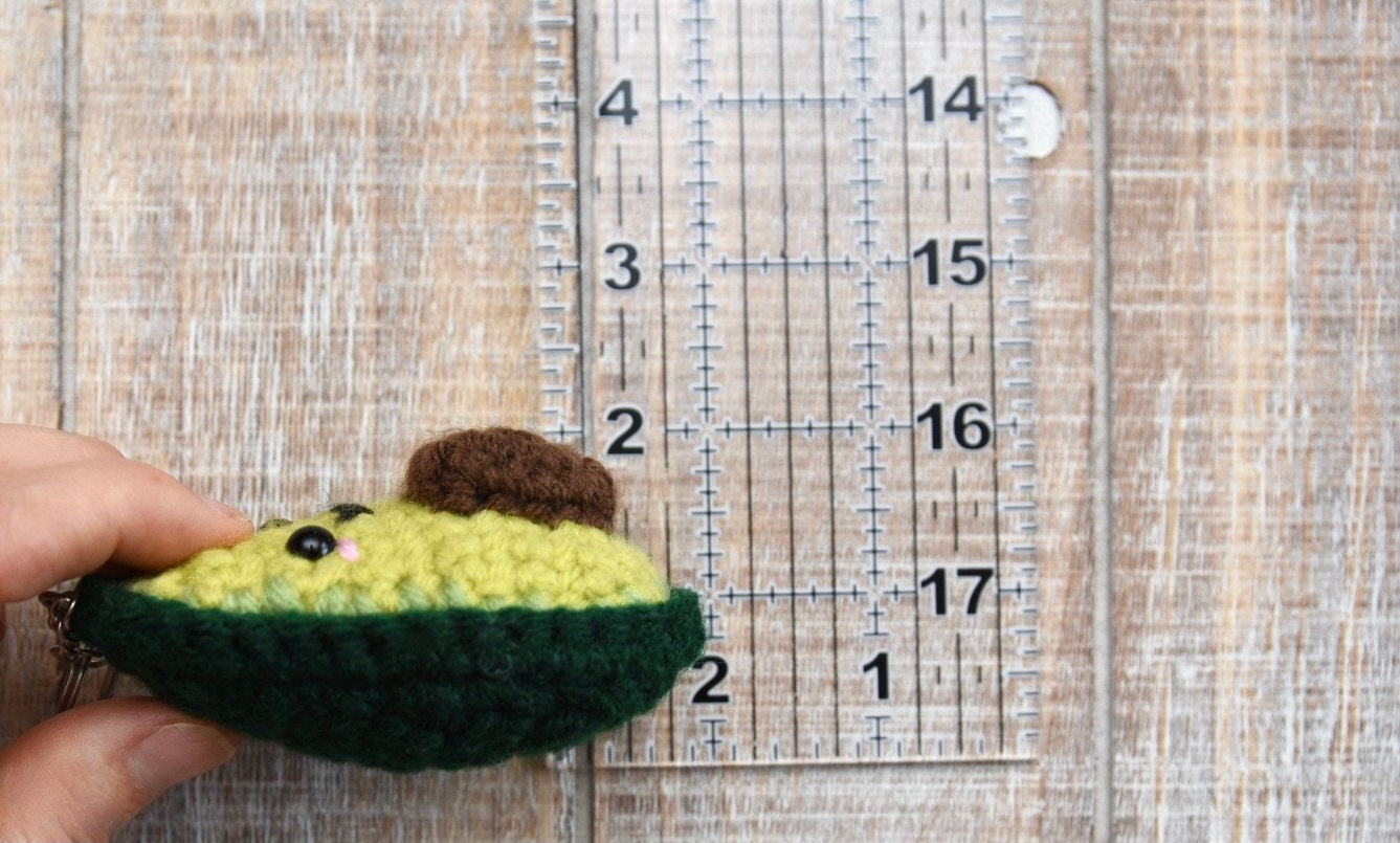 Crochet Kawaii Avocado Keychain - Etsy