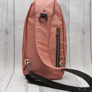 Pink Carbon Fiber Unique Sling Backpack, Kandou Retro Sling - Etsy