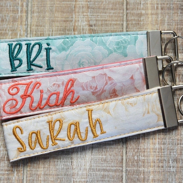Personalized Fabric Key Fob Keychain - Etsy
