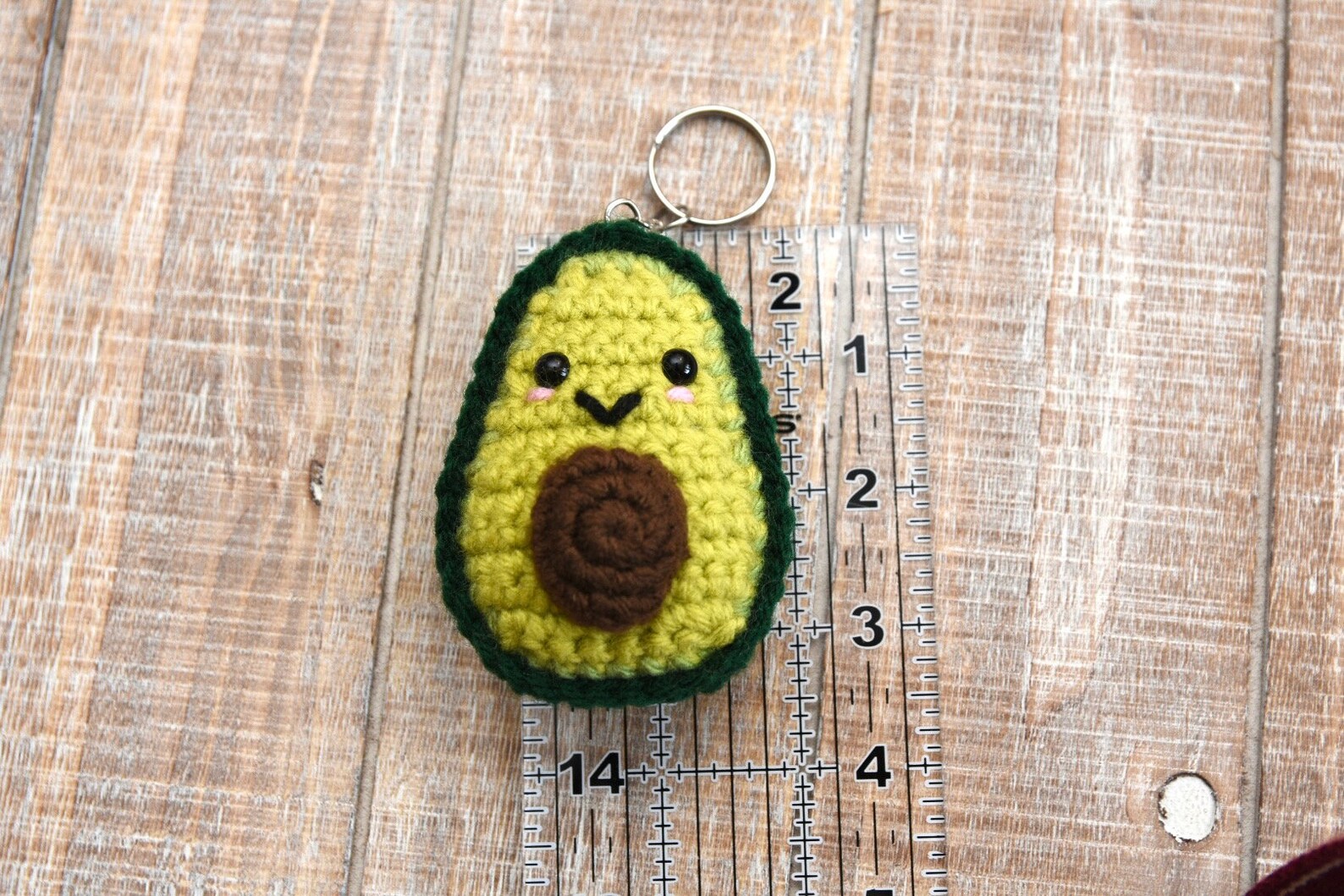 Crochet Kawaii Avocado Keychain - Etsy